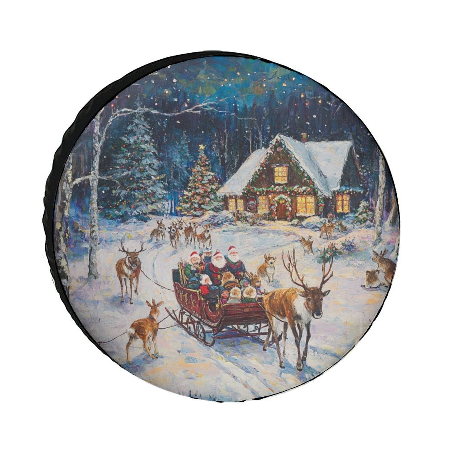 Camper Spare Tire Cover Christmas Magic Reindeer And Santa's Sleigh ...