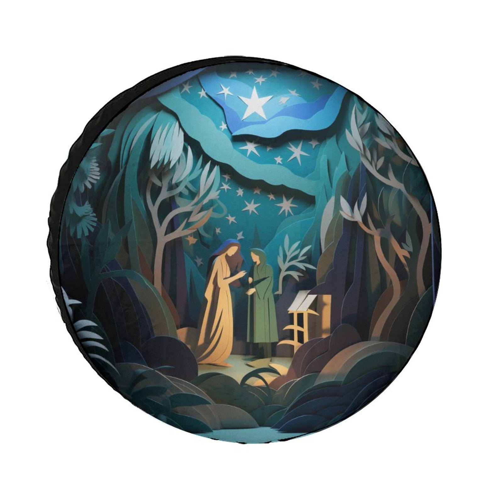 Camper Spare Tire Cover Christmas Nativity Wheel Protectors Tyre Covers ...