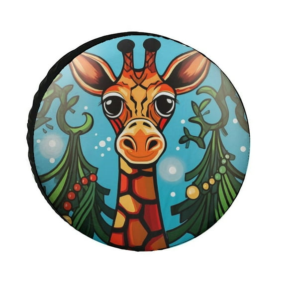 Camper Spare Tire Cover Customized Giraffe Christmas Protectors ...