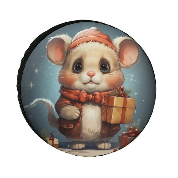Camper Spare Tire Cover Cute Cartoon Hamster Pet Christmas Wheel ...