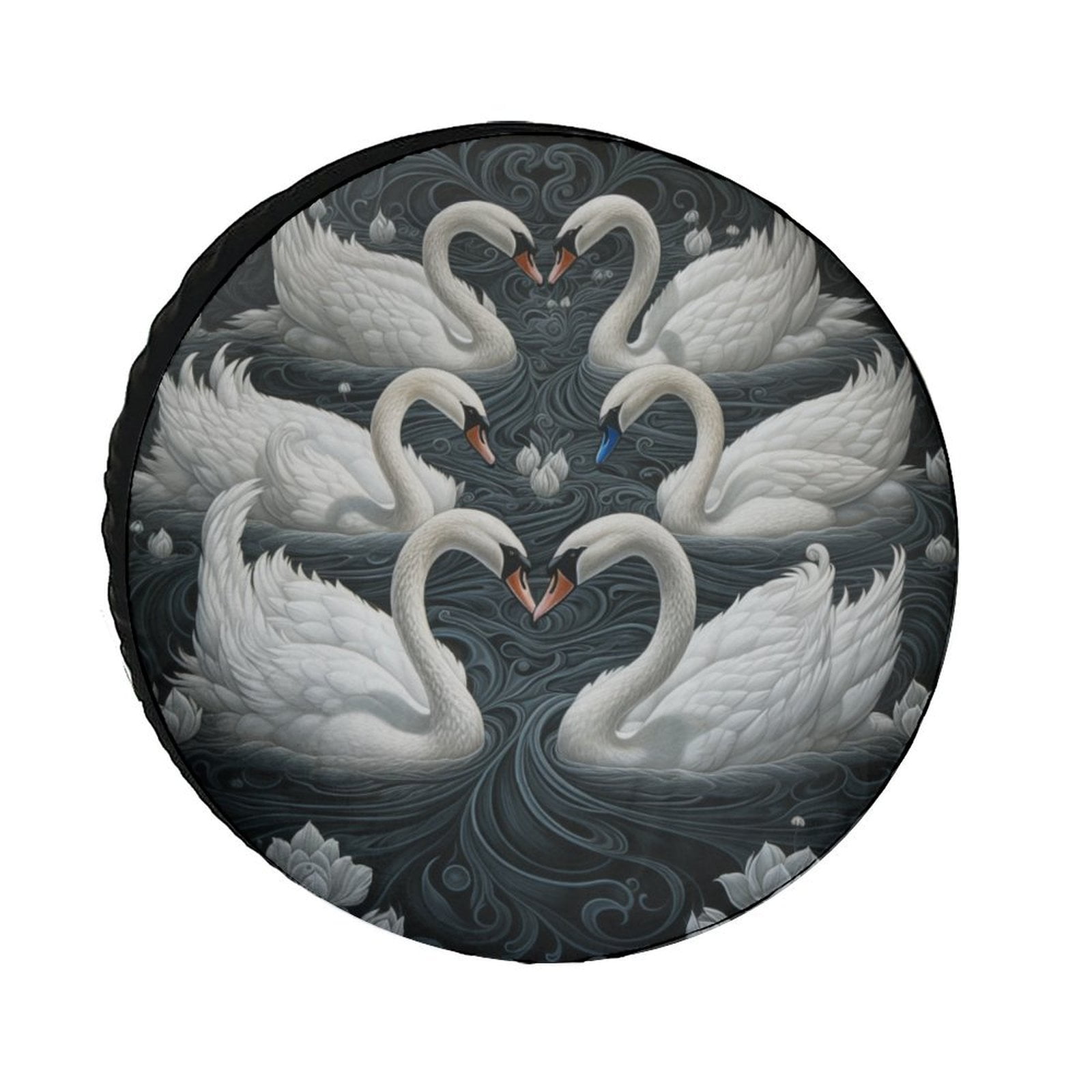 Camper Spare Tire Cover Drawing Seven Swans A Swimming Wheel Tire ...