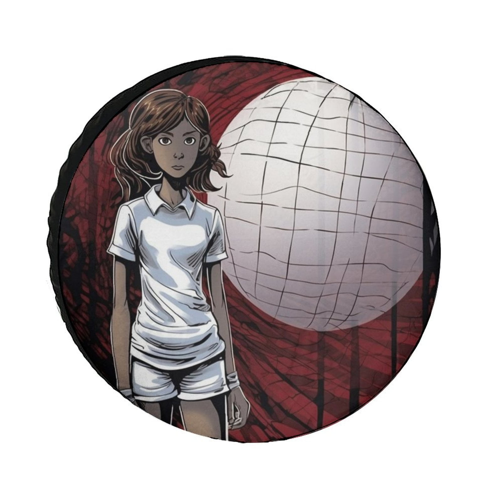 Camper Spare Tire Cover Female Volleyball Player Camping Wheel ...
