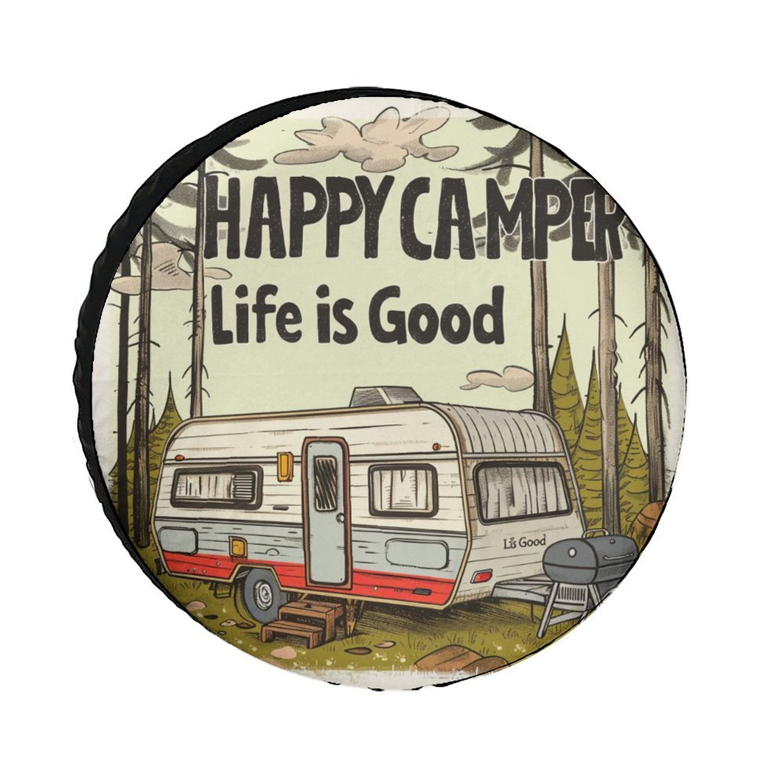 Camper Spare Tire Cover Happy Camper Life Is Good Camping Wheel ...