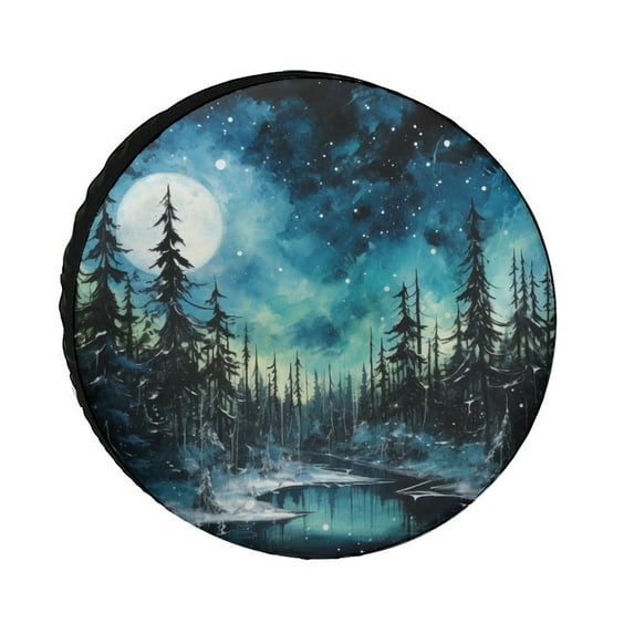 Camper Spare Tire Cover Night Sky In The Forest Camping Wheel ...