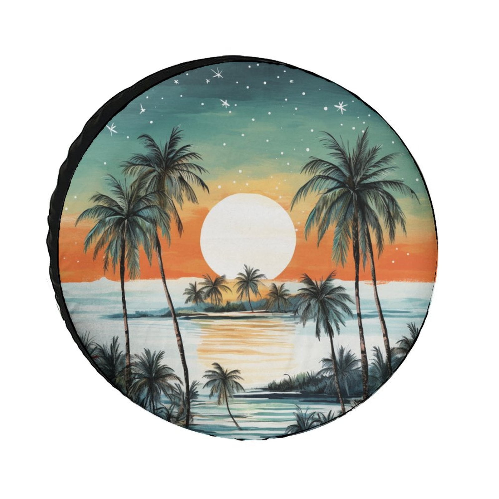 Camper Spare Tire Cover Palm Trees Wheel Tire Cover for Travel Trailers ...