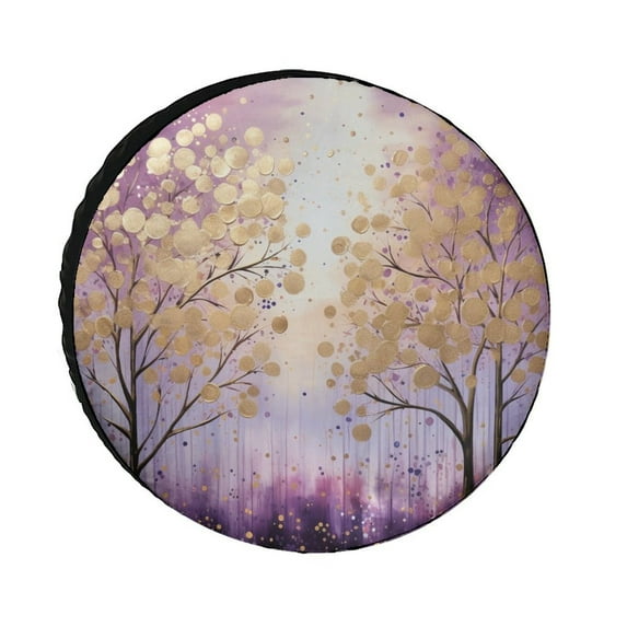 Camper Spare Tire Cover Purple And Gold Trees Wheel Protectors ...