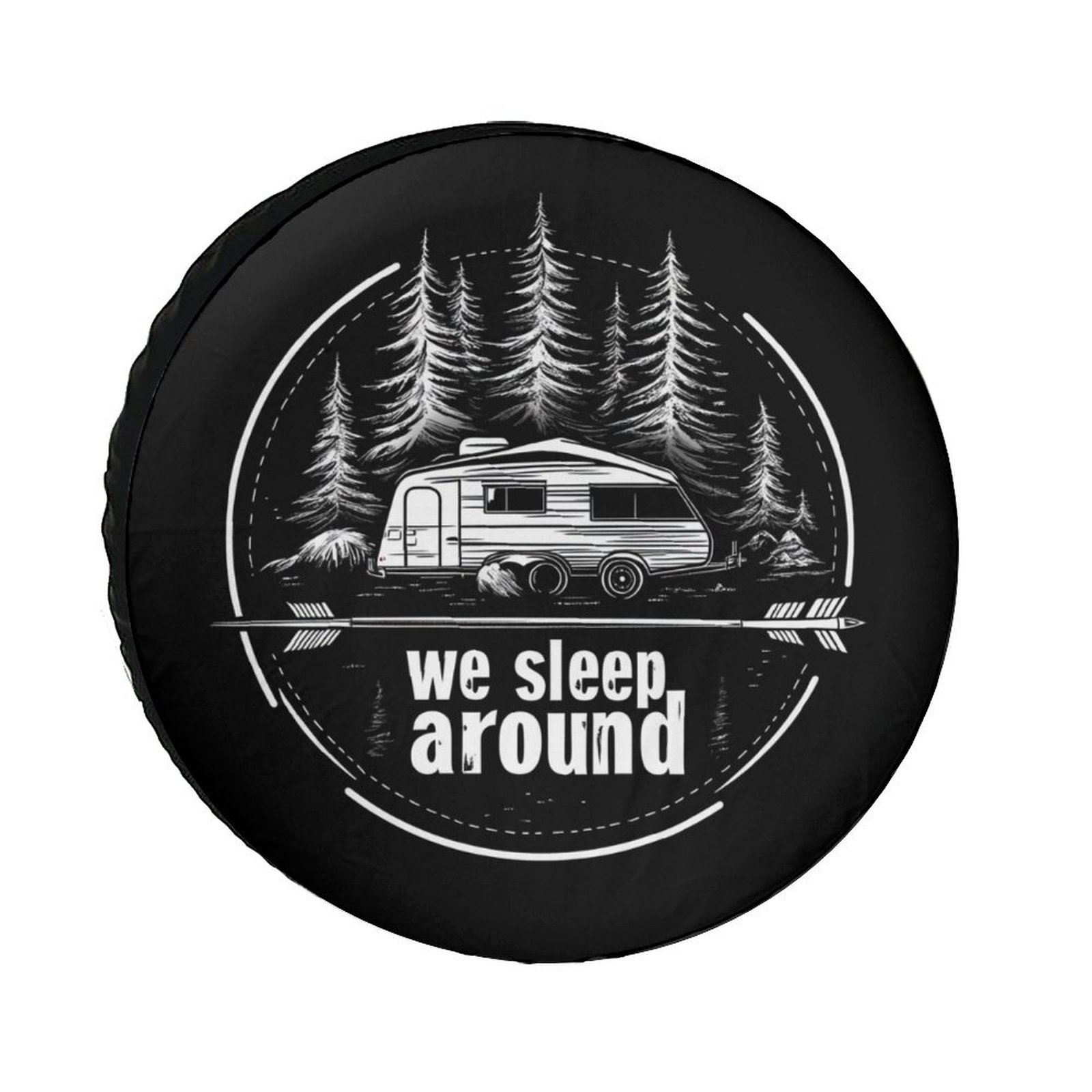 Camper Spare Tire Cover We Sleep Around Weatherproof Wheel Protectors ...