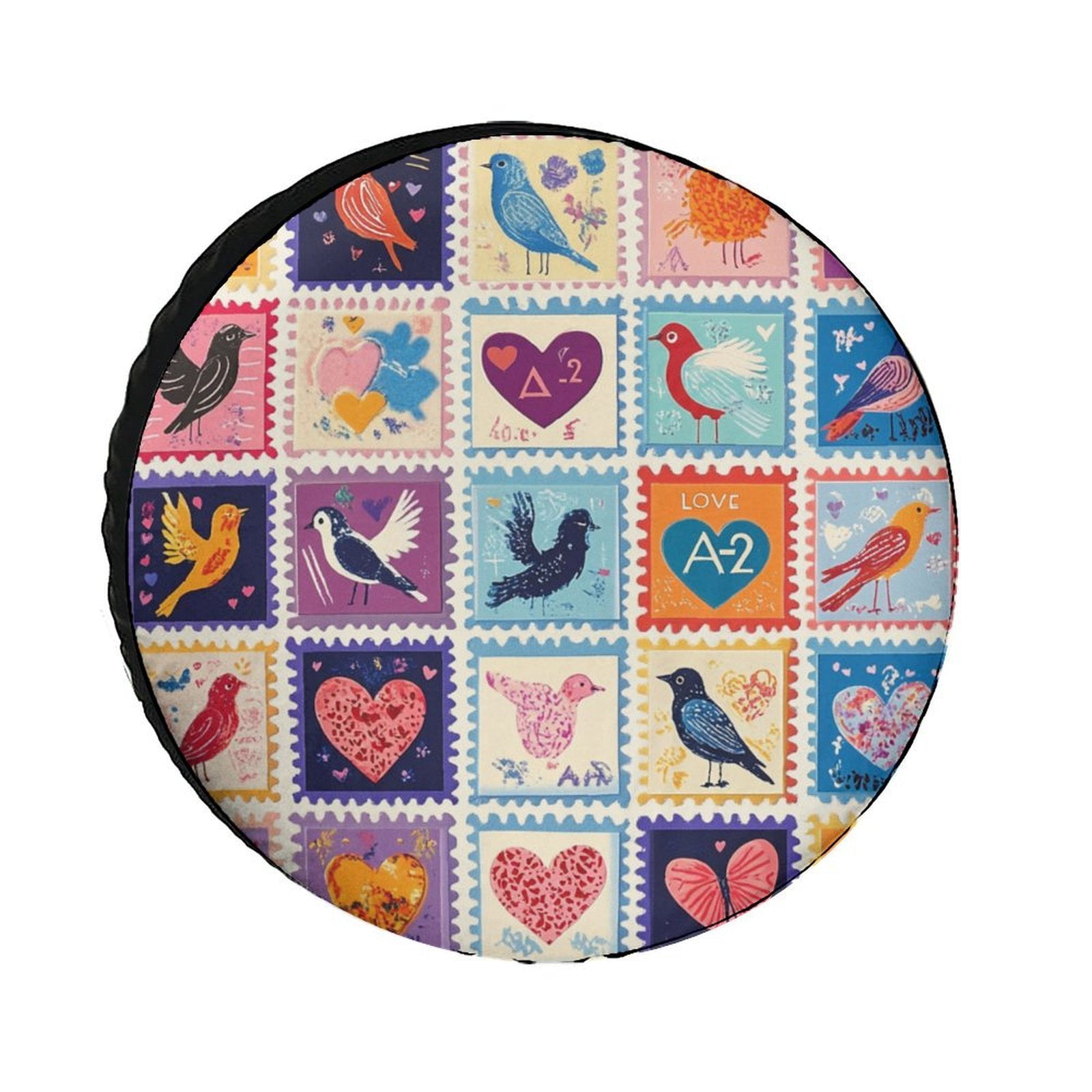 Camper Spare Tire Cover Valentine's Day Love Stamps Weatherproof Wheel ...