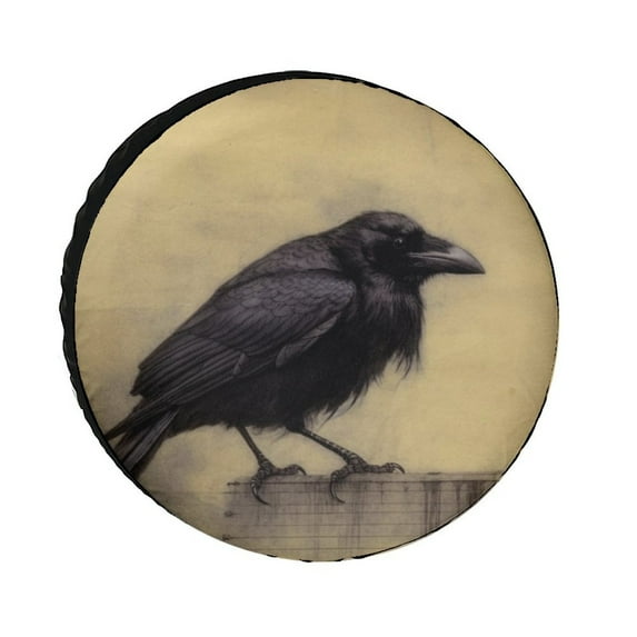 Camper Spare Tire Cover Victorian Style Black Bird Crow Wheel ...