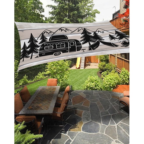 Camper Sun Shade Sail 8'X10' Mountain Pine Trees Tent Forest Rustic ...