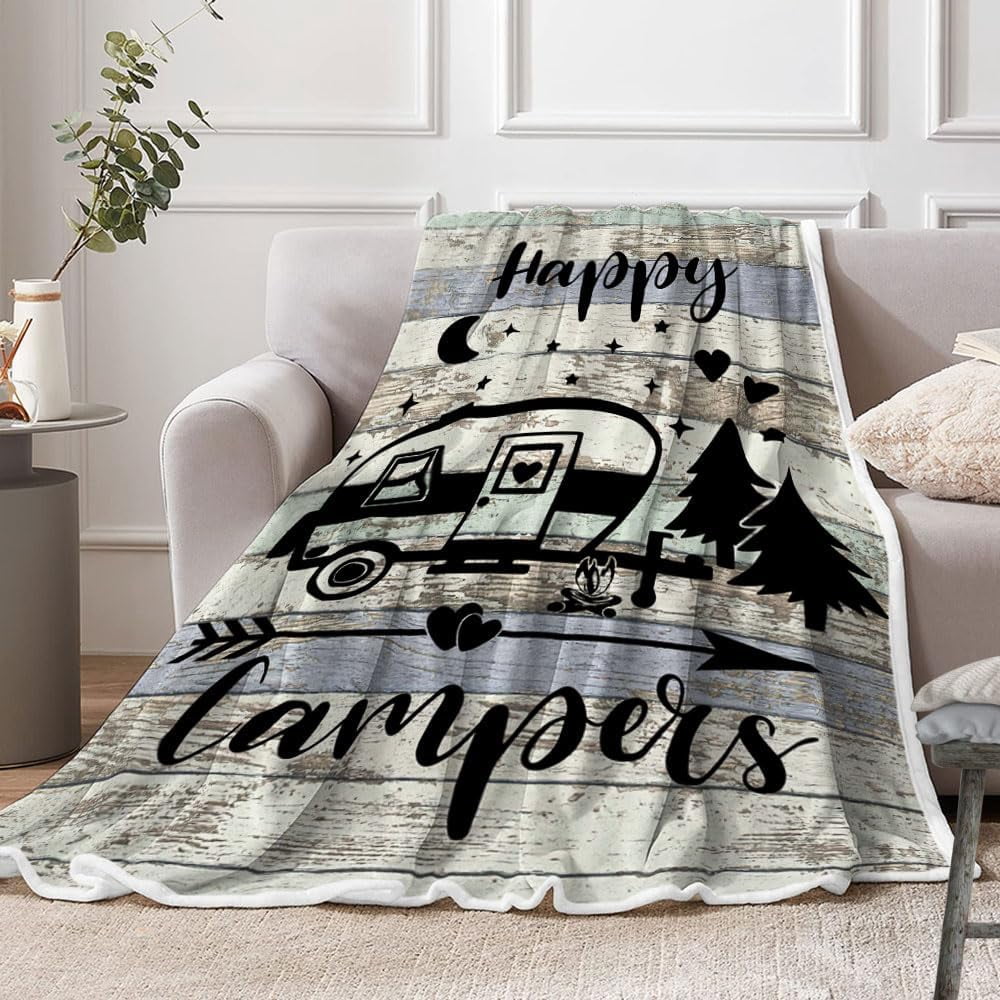 Camper Throw Blanket, Camping Blanket Gift, Camping Lovers Gift Ideas ...