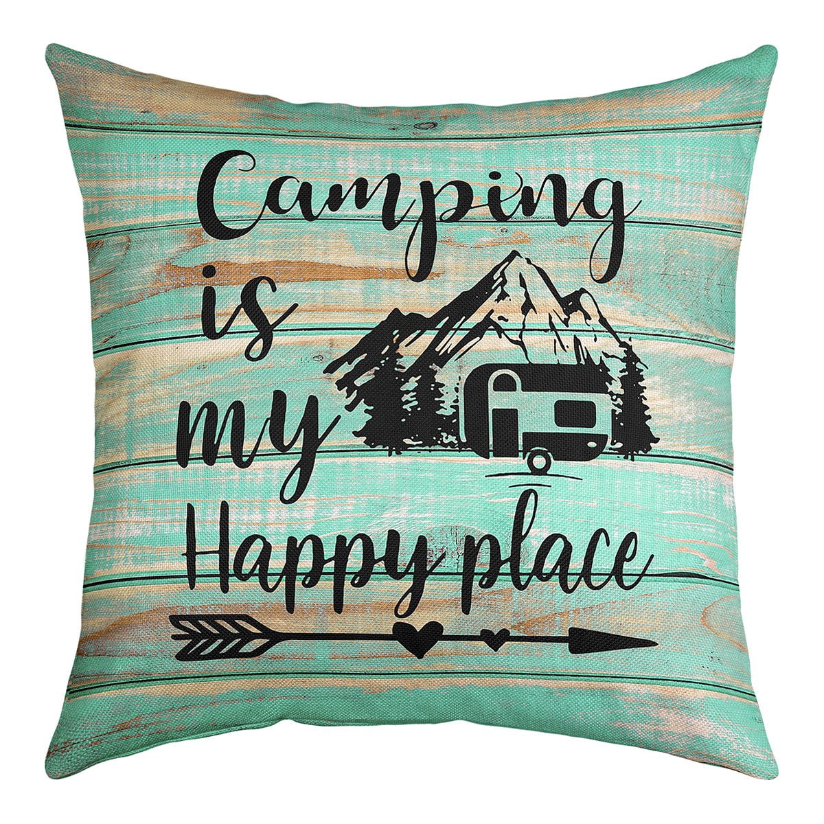 Camper Throw Pillow Cover,Camping Themed Accent Pillow Case for Travel ...