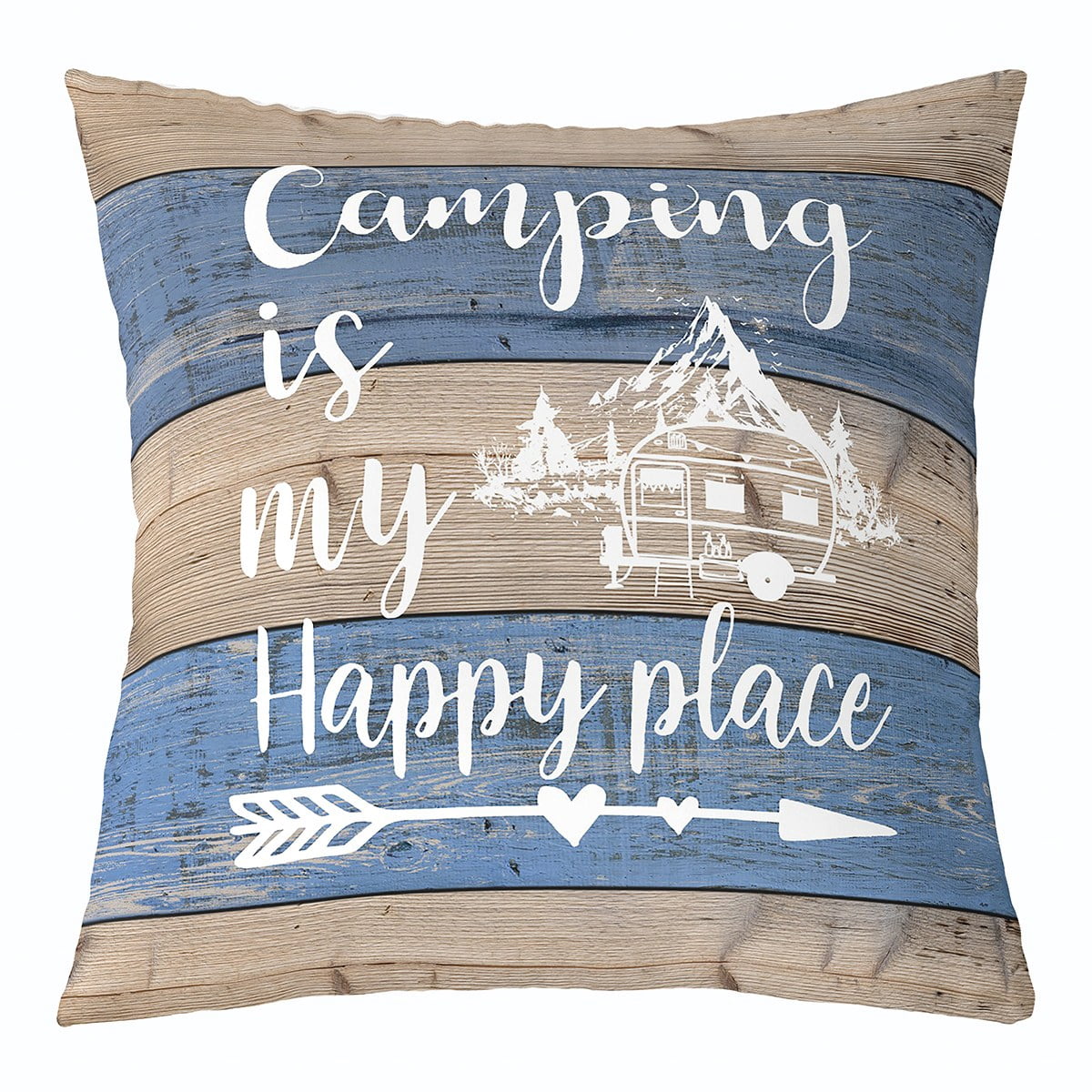 Camper Throw Pillow Cover,Camping Themed Accent Pillow Case for Travel ...