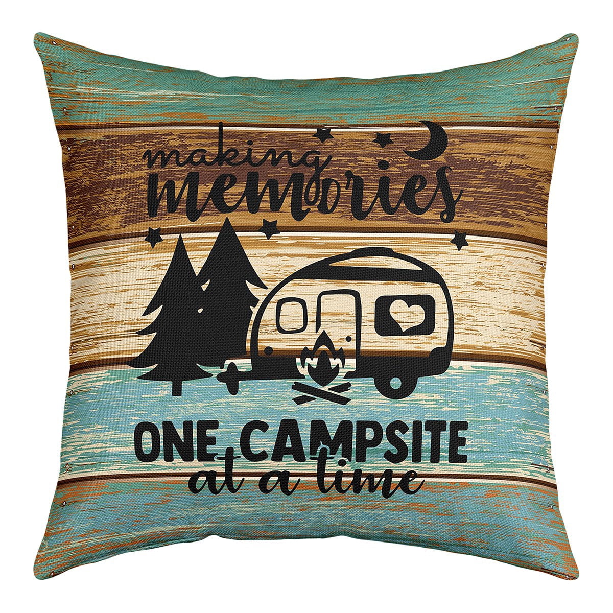 Camper Throw Pillow Cover,Camping Themed Pillow Cover for Travel ...