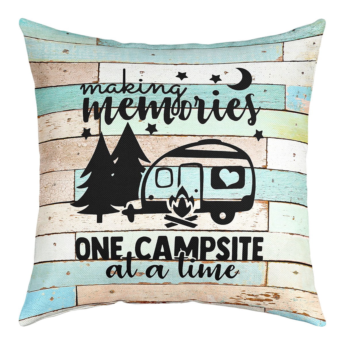Camper Throw Pillow Cover,Camping Themed Pillow Cover for Travel ...