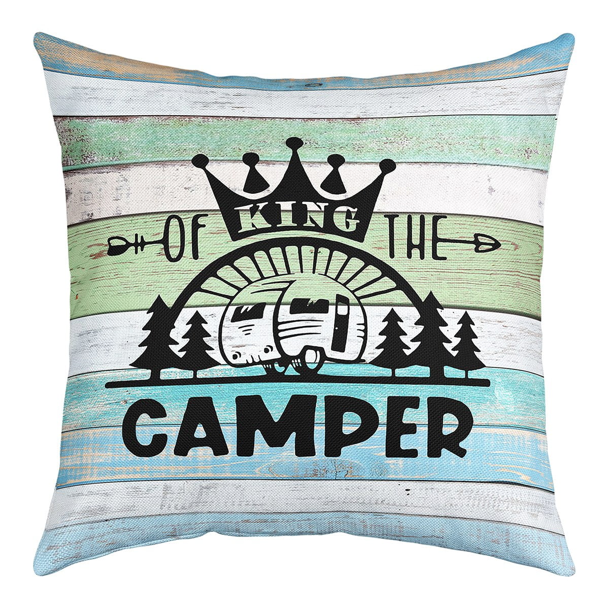 Camper Throw Pillow Cover,Camping Themed Pillow Cover for Travel ...