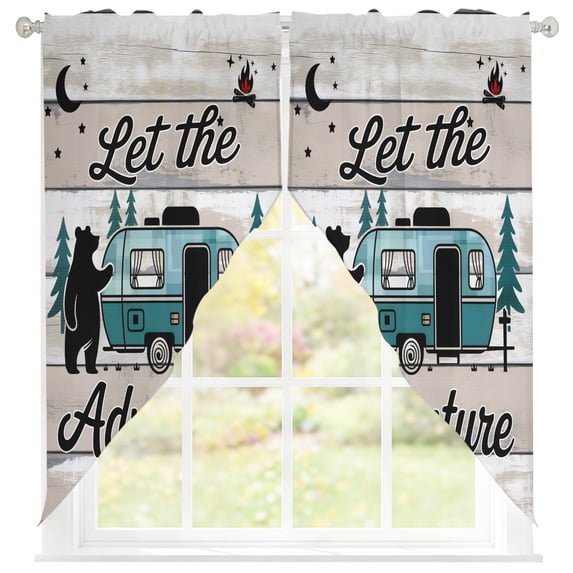 Camper Van Bear Sheer Curtains Swag Valances for Windows Let The ...