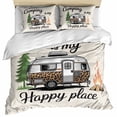 Camper Van Bedding 3 Piece Duvet Cover Set Full Size, Modern Vintage ...