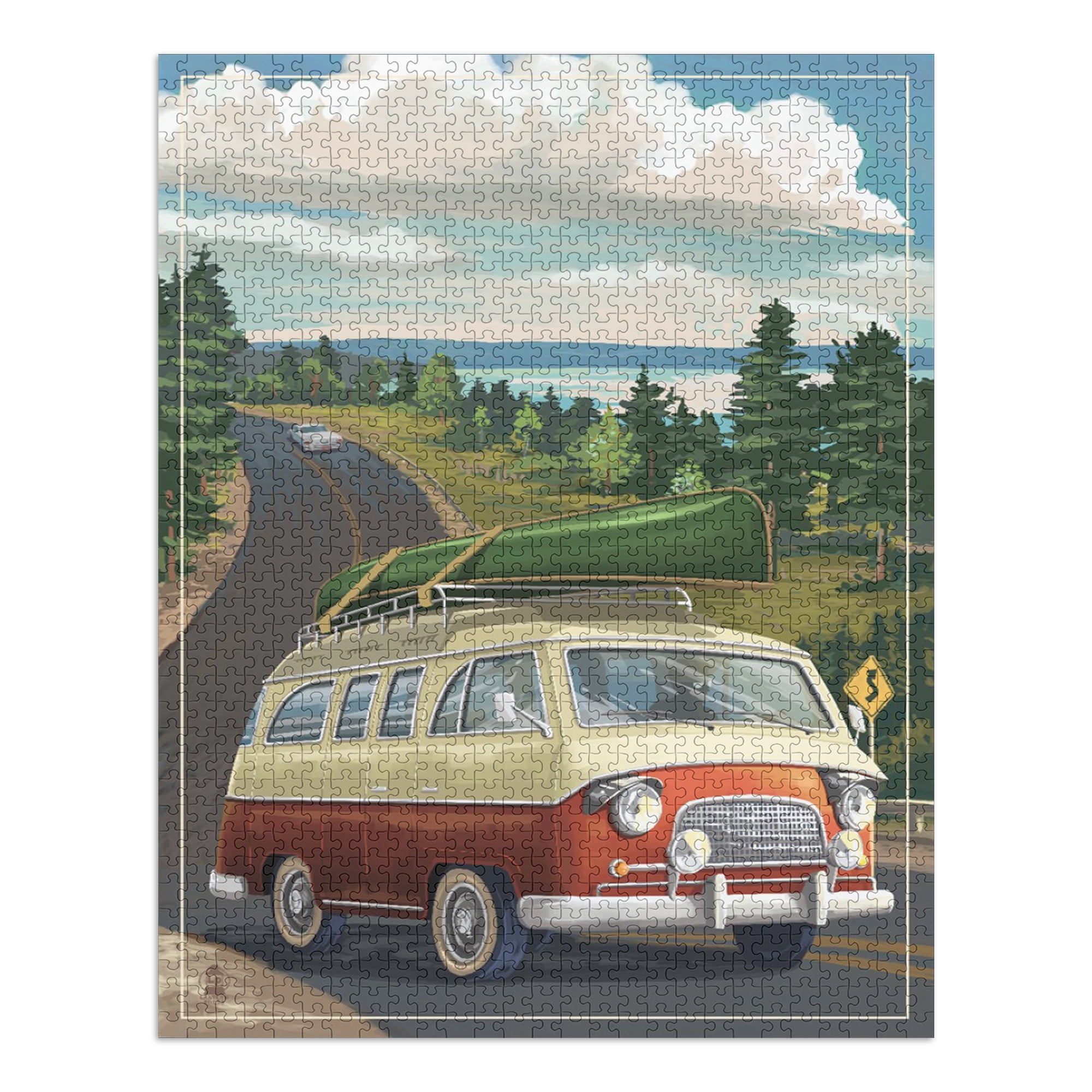 Camper Van, Canoe (1000 Piece Puzzle, Size 19x27, Challenging Jigsaw ...