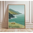 Camper Van Coastal Landscape Retro Travel Vintage Bus Adventure Decor ...