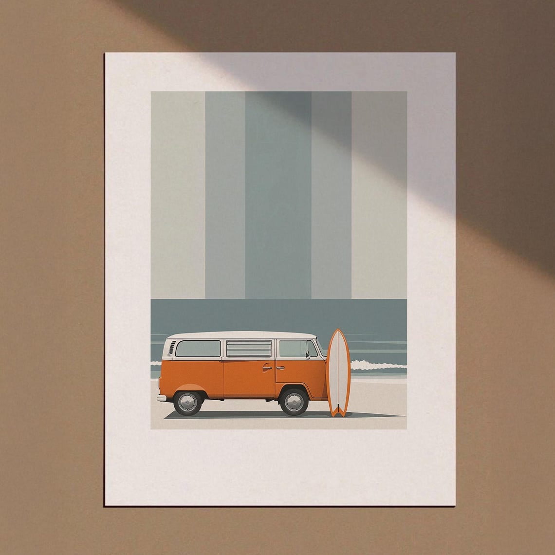 Camper Van Decor, Vw Van Poster, Beach Print, Retro Van Print, Beach ...