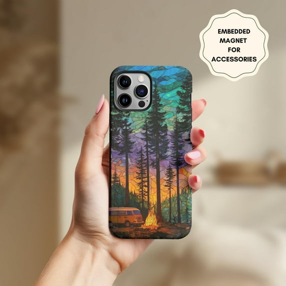 Camper Van Forest Adventure Phone Case Stained Glass Art Gift 17 ...