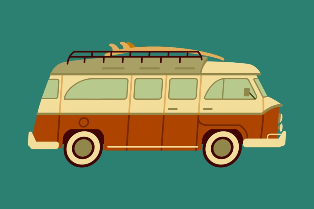 Camper Van, Geometric (12x18 Wall Art Poster, Room Decor) - Walmart.com