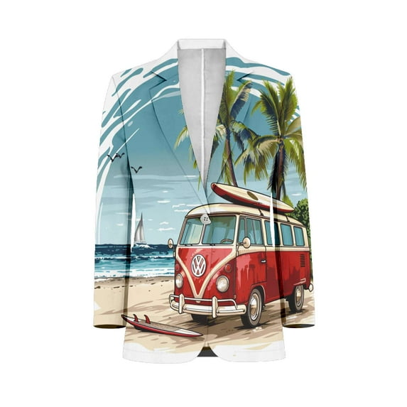 Camper Van Palm Trees Customized Men's Suits full man Shawl Collar ...