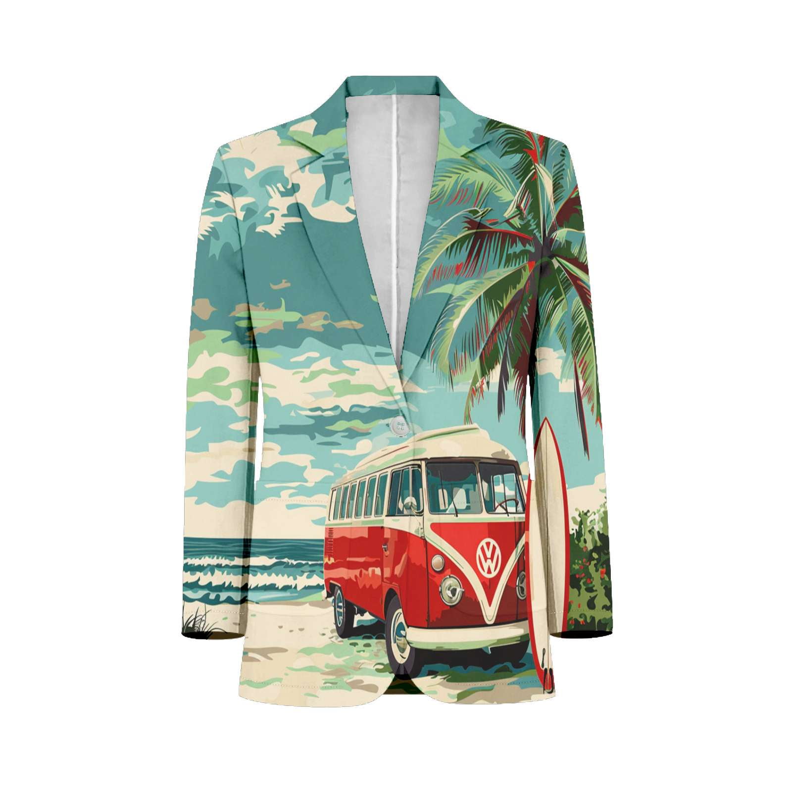 Camper Van Palm Trees Customized Men's Suits full man Shawl Collar ...