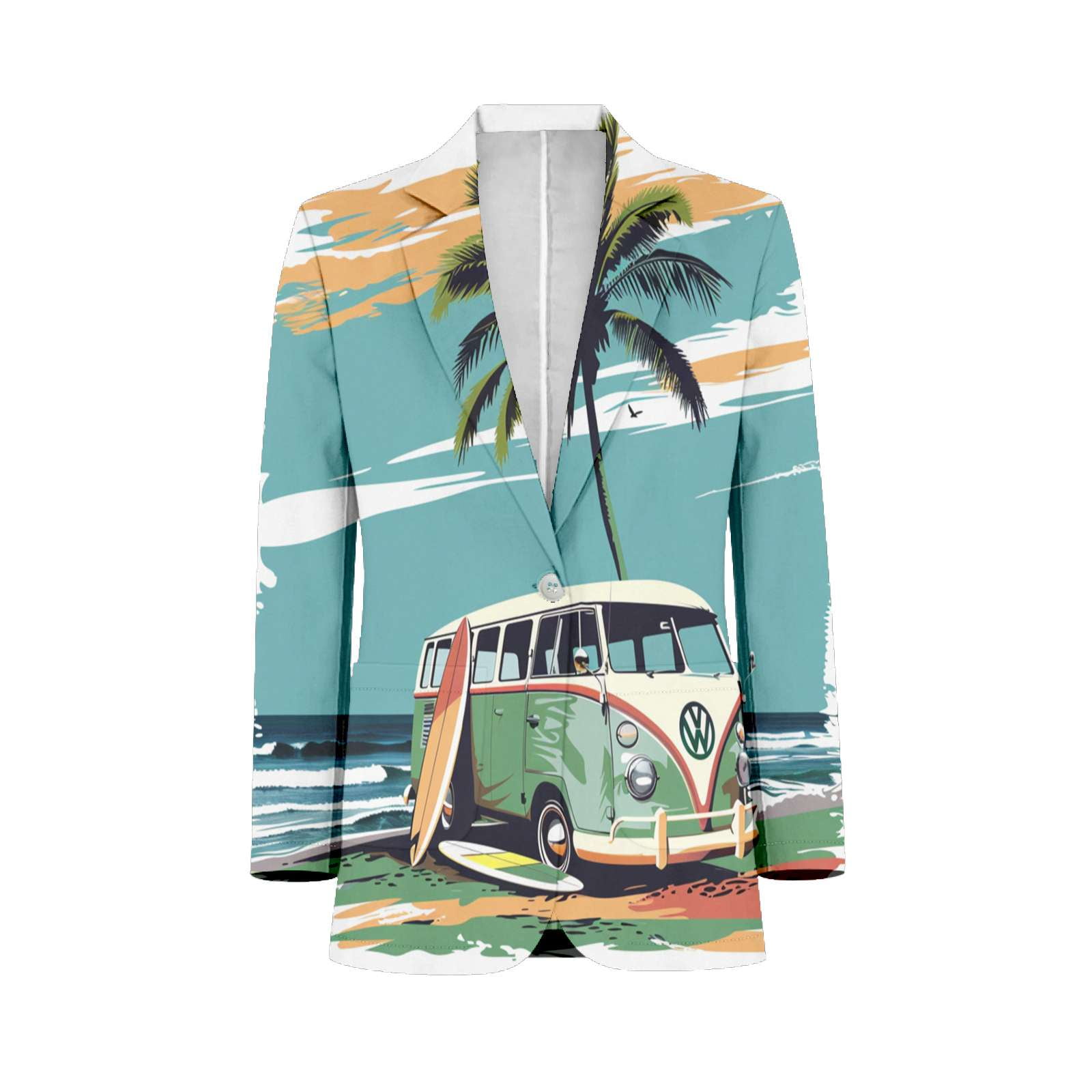 Camper Van Palm Trees Customized Men's Suits full man Shawl Collar ...