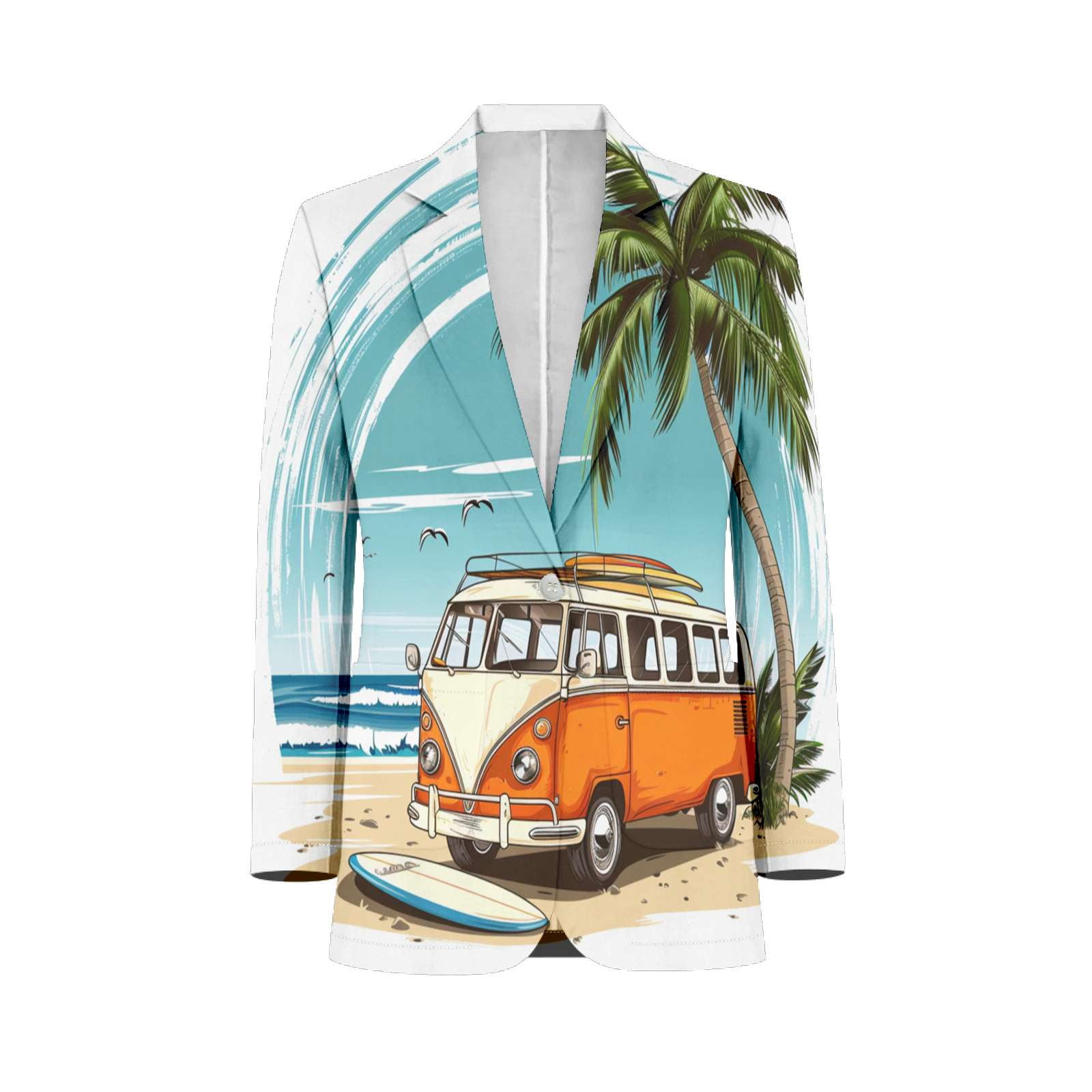 Camper Van Palm Trees Customized Men's Suits full man Shawl Collar ...