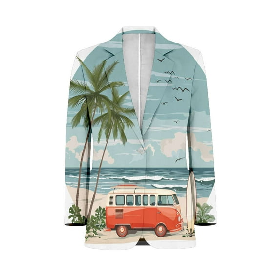 Camper Van Palm Trees Men Blazers Slim Clothing Summer Jacket Man ...