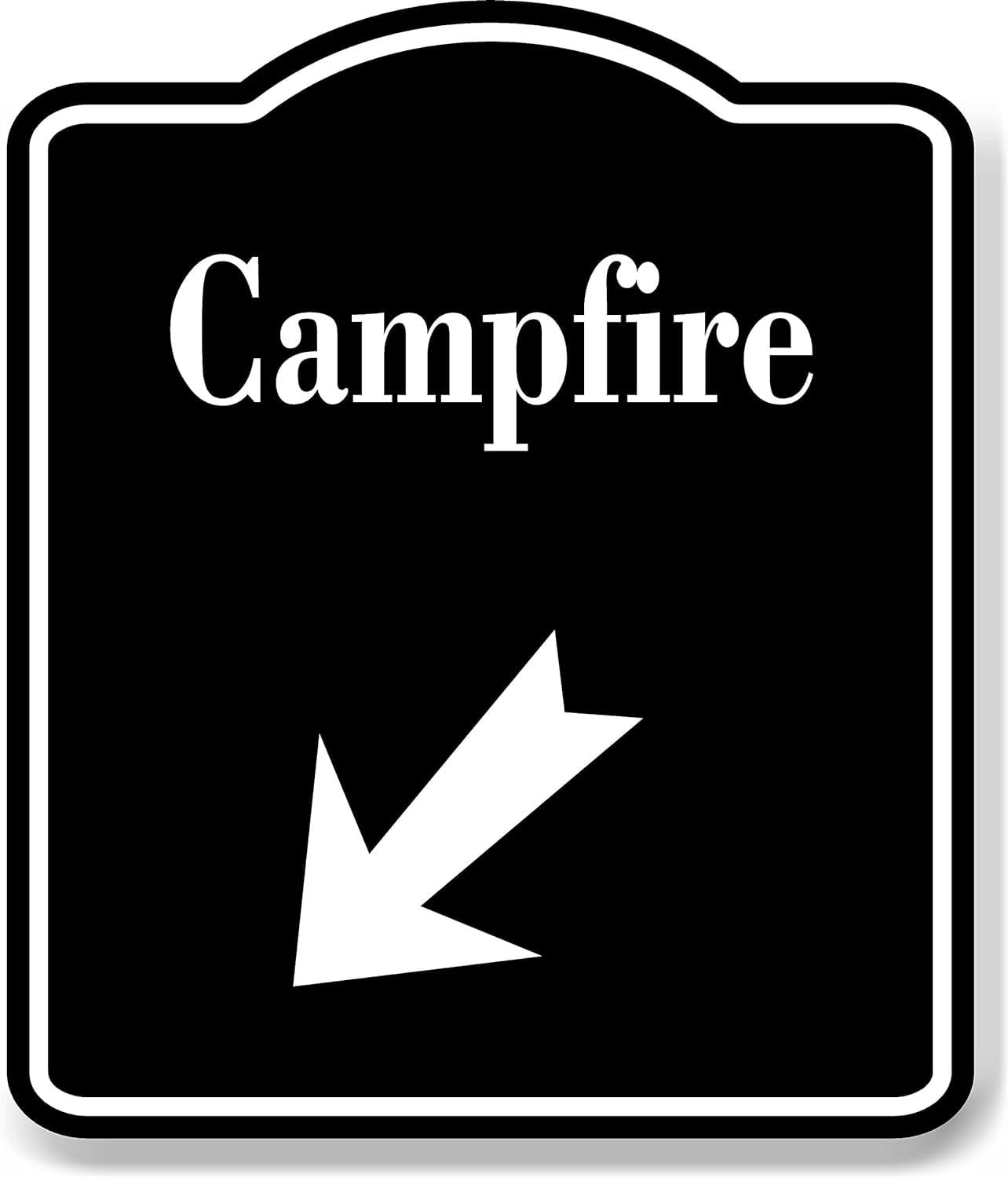 Campfire 45 Degree Down Left Arrow BLACK Aluminum Composite Sign, 20"24" - Walmart.com