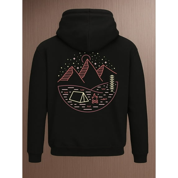 Campfire Adventure hoodies Camping mens graphic hoodies black Perfect ...