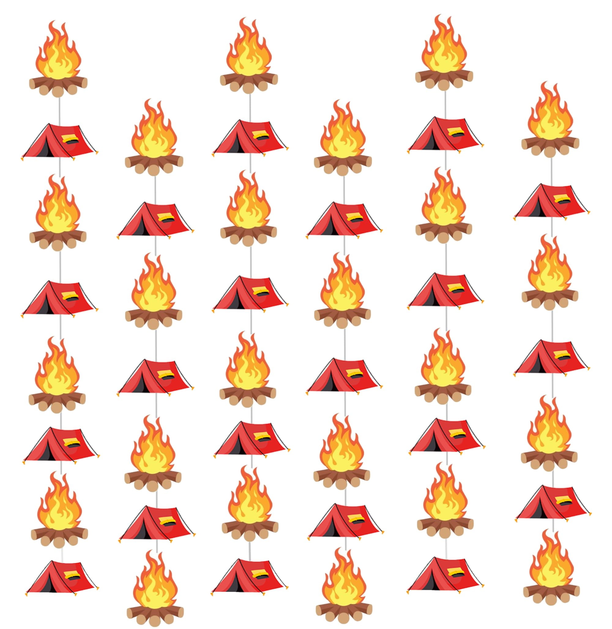 Campfire Banner Garland for Camping Themed Party Decorations,4Pcs ...