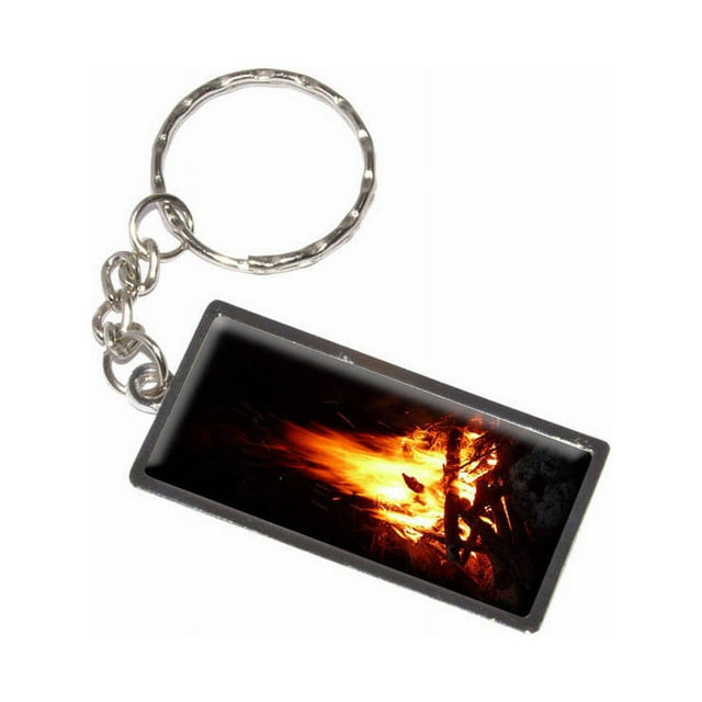 Campfire Camp Camping Fire Pit Logs Flames Keychain Key Chain Ring ...