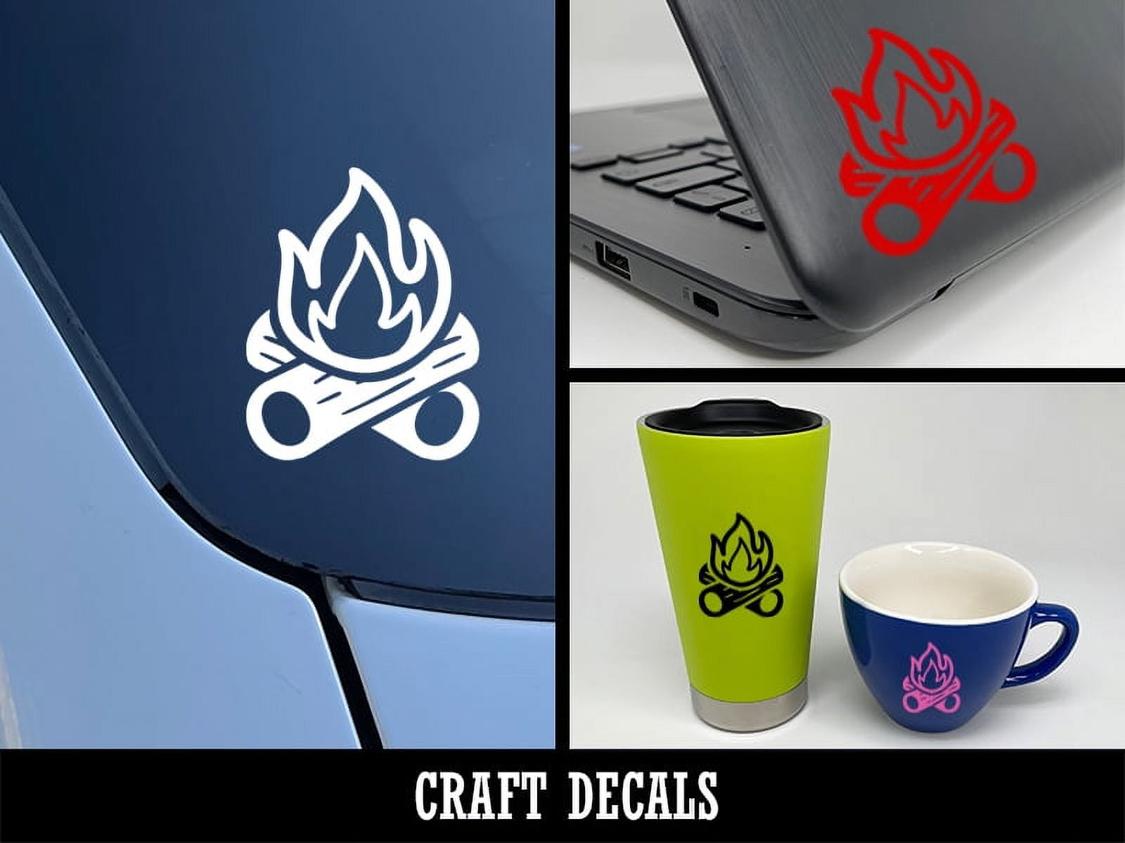 Campfire Cartoon Craft Vinyl Indoor Outdoor Decal Sticker - Hot Pink ...