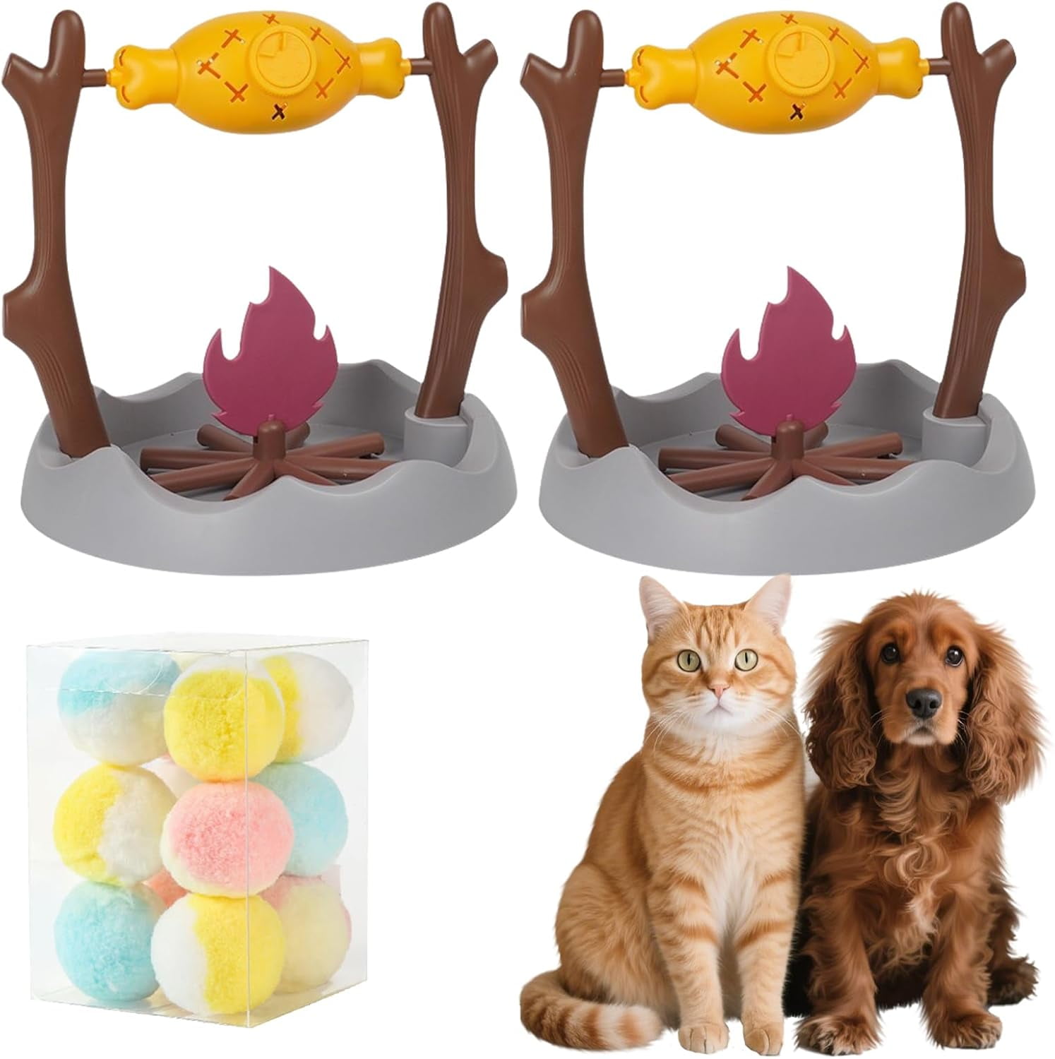 Campfire Cat Feeder,11" Cat Campfire Treat Slow Feeder - Slow Feeding ...