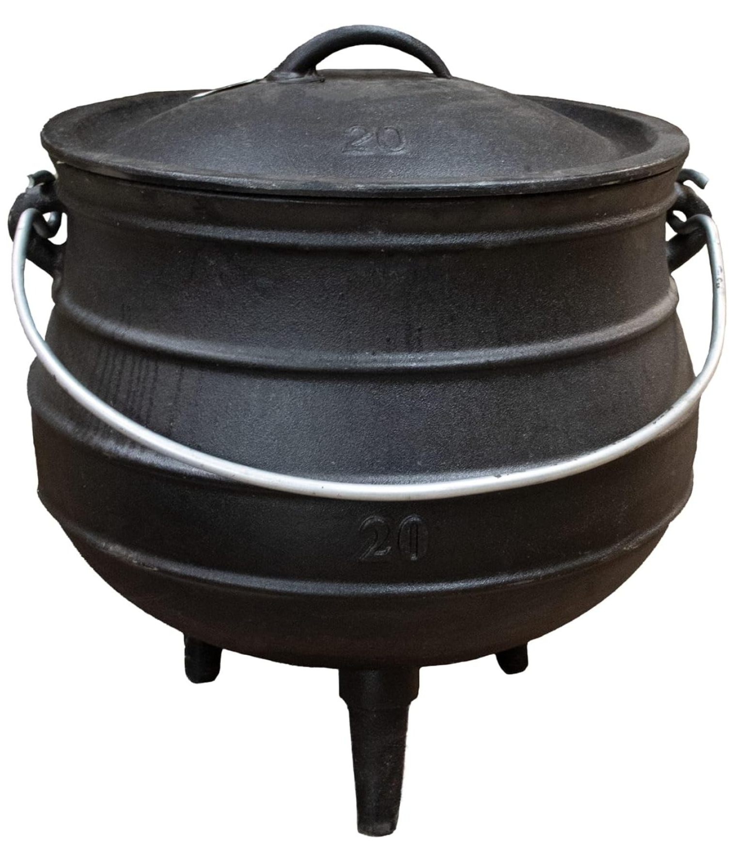 Campfire Cooking Kettle Pot - Cast Iron Potje Dutch Oven with 3 Legs and Lid, 19.25 inch, 14.75 ...