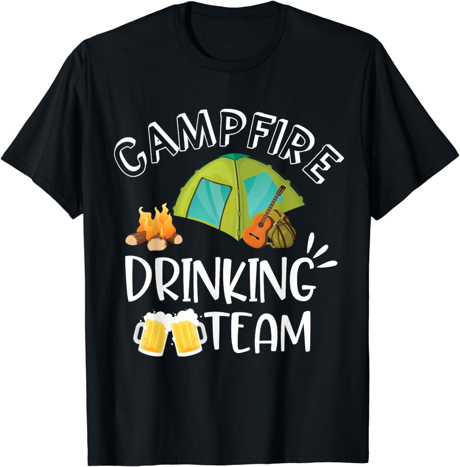 Campfire Drinking Team Camping Camper Drinker Beer Birthday T-Shirt ...