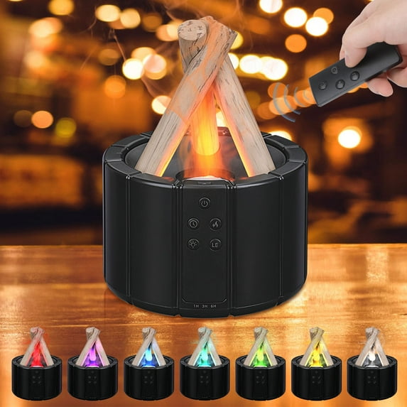 Campfire Flame Essential Oil Diffuser, Doyosh 7 Colors Bonfire ...