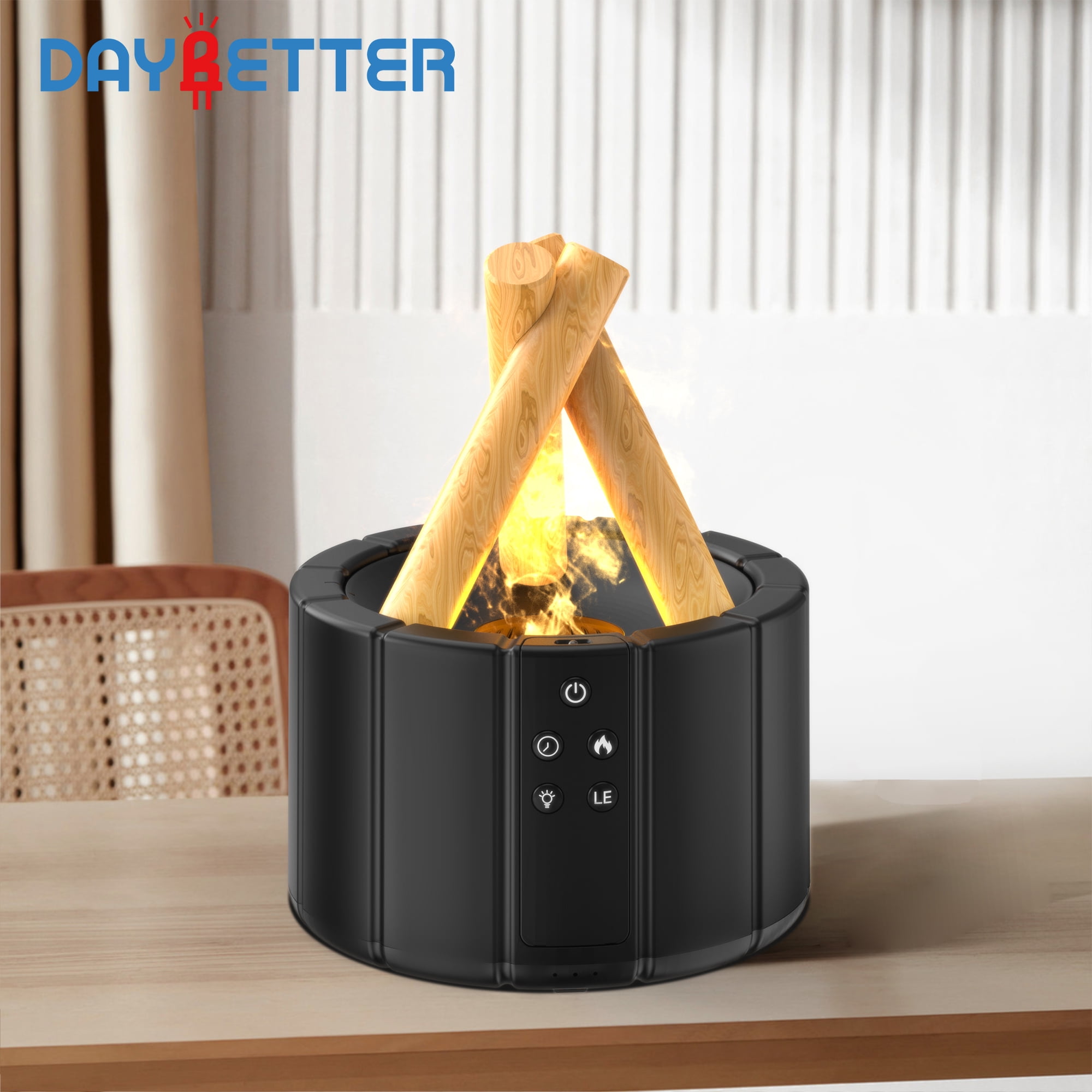 DAYBETTER Flame Fire Diffuser, Bonfire Aromatherapy 250ml Wood Cool ...