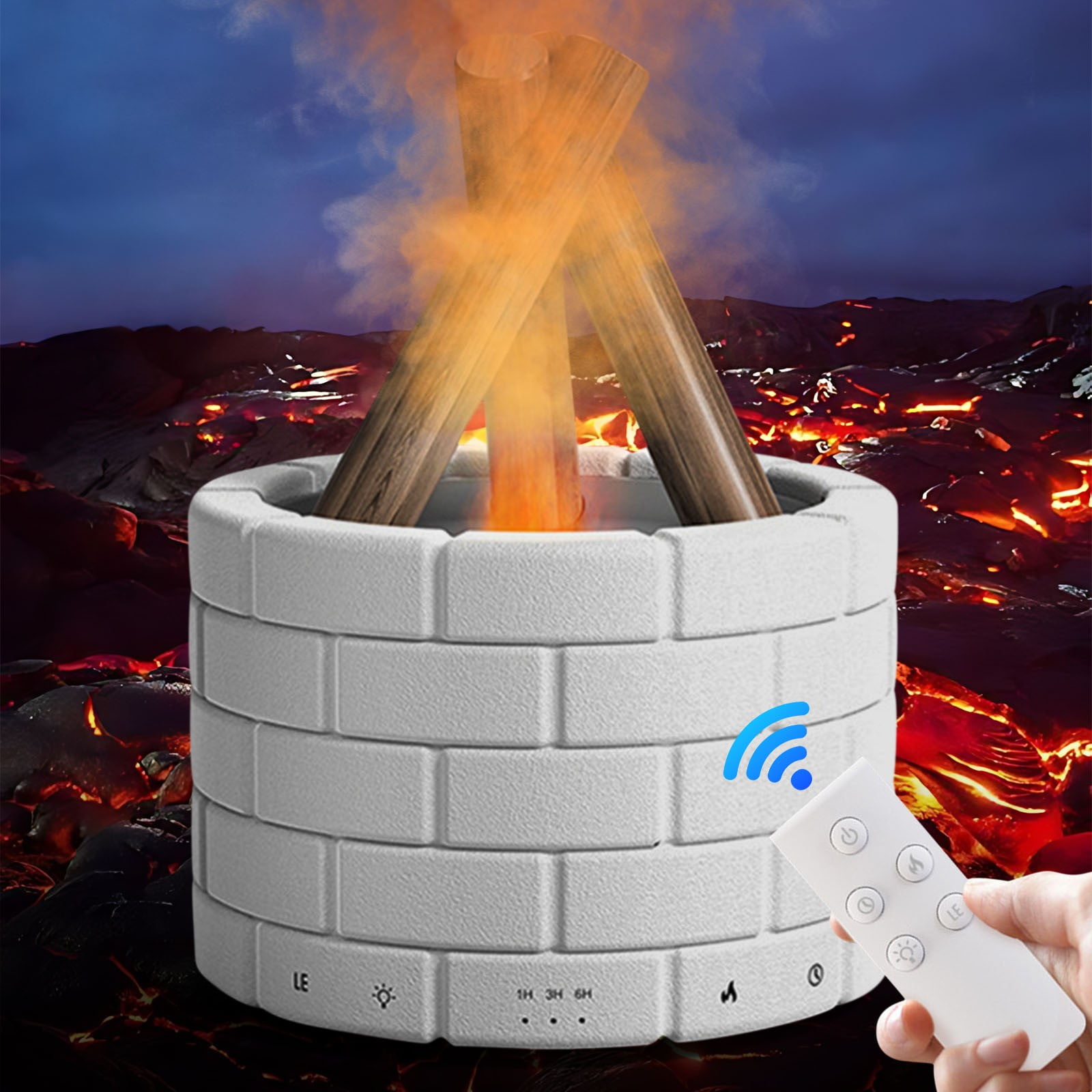 Campfire Flame Fire Diffuser, Bonfire Cool Mist Humidifier Essential ...