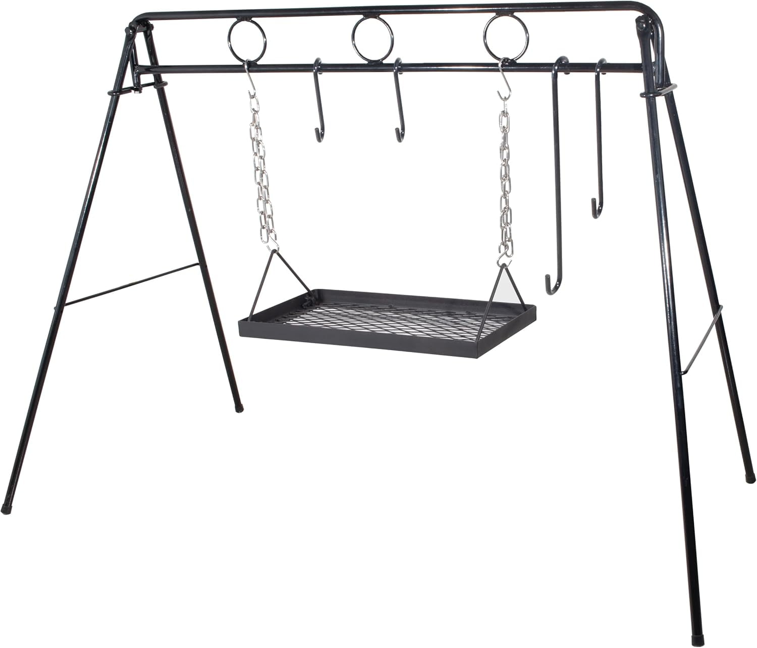 Campfire Grill Swing Stand – Heavy Duty Steel Outdoor Cooking Rack with ...
