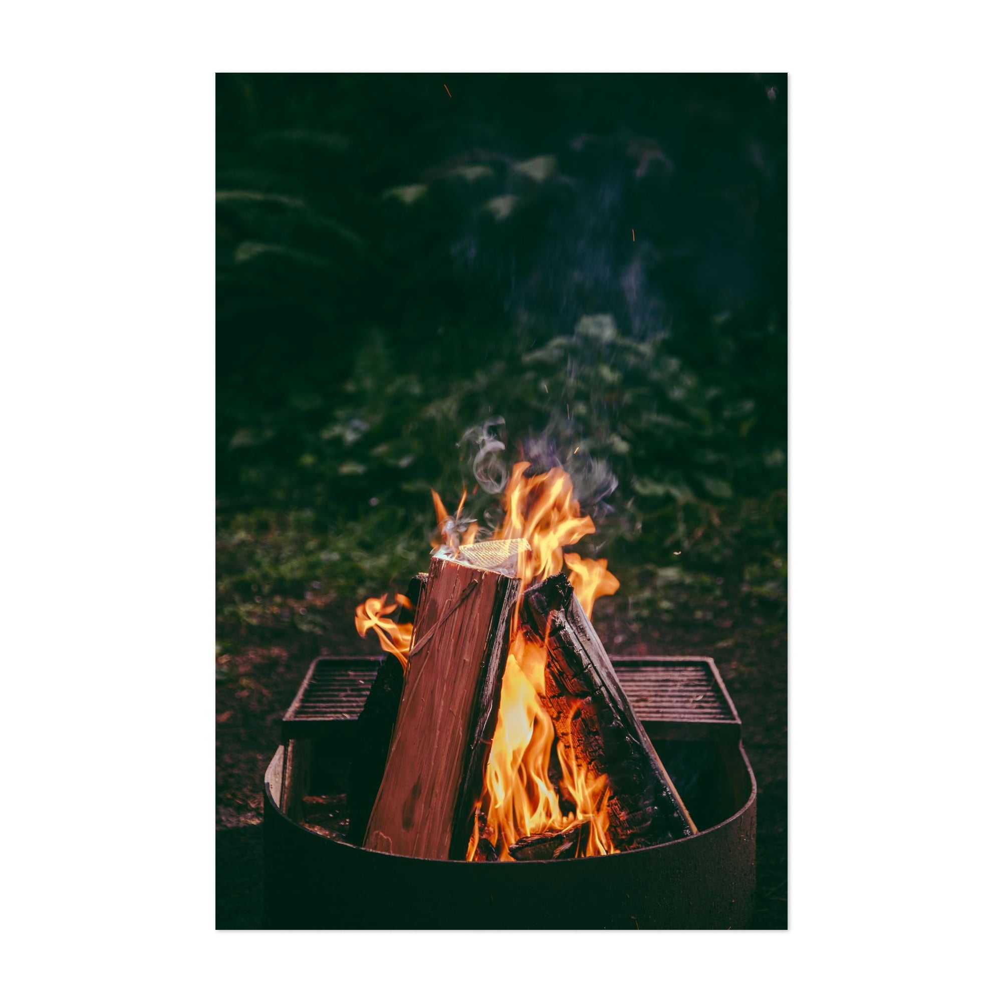 Campfire - Photography Wilderness Forest Rustic Unframed Wall Art Print ...