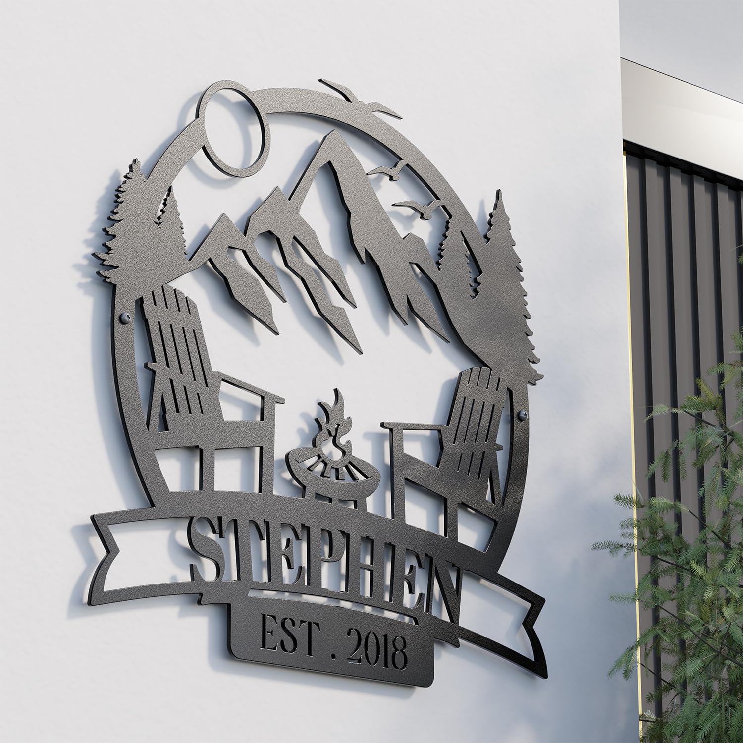 Campfire Sign Metal Family Name Sign- Personalized Signs Outdoor Metal ...