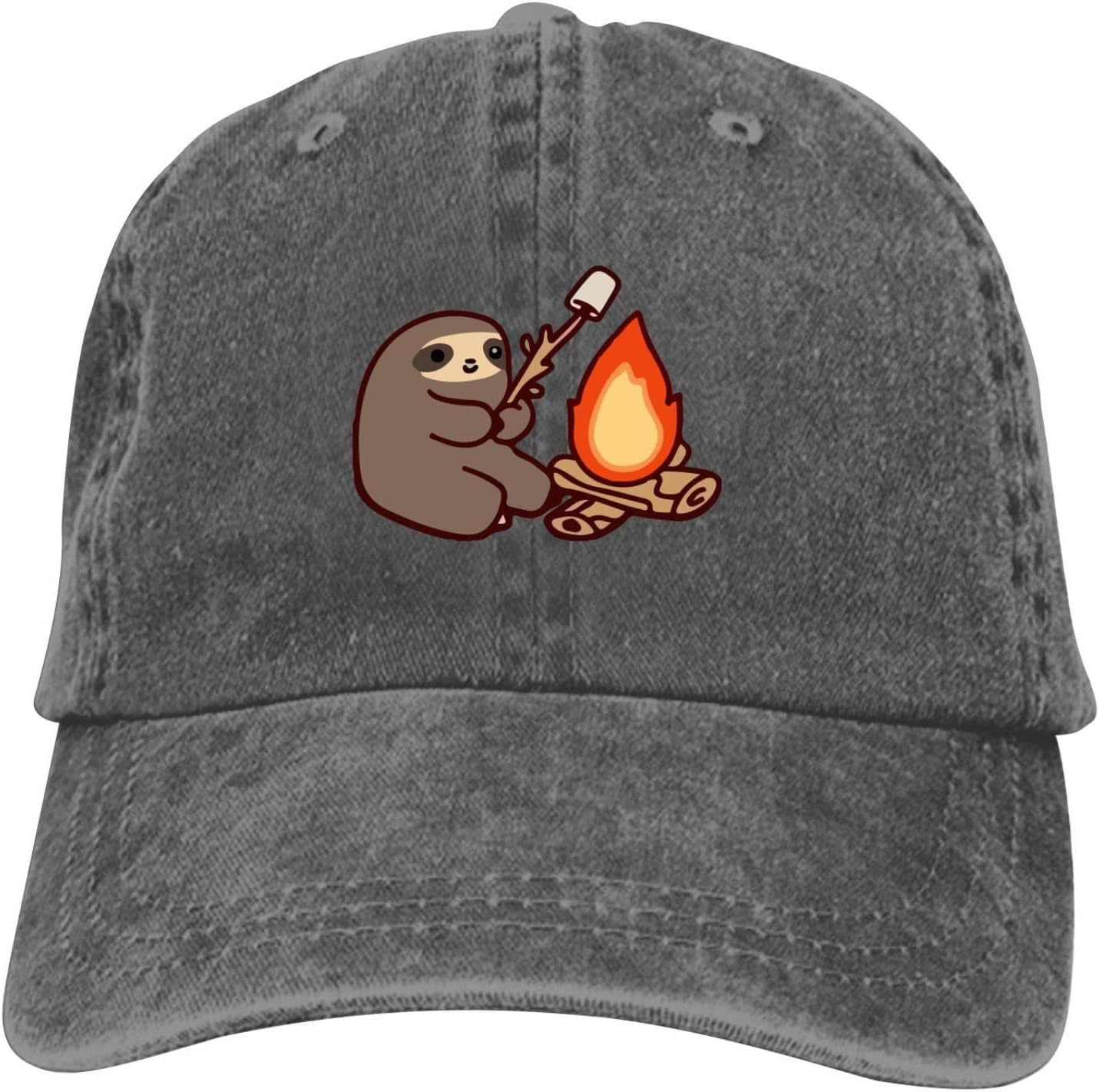 Campfire Sloth Baseball Cap Vintage Adjustable Washed Hats Cowboy Hats ...