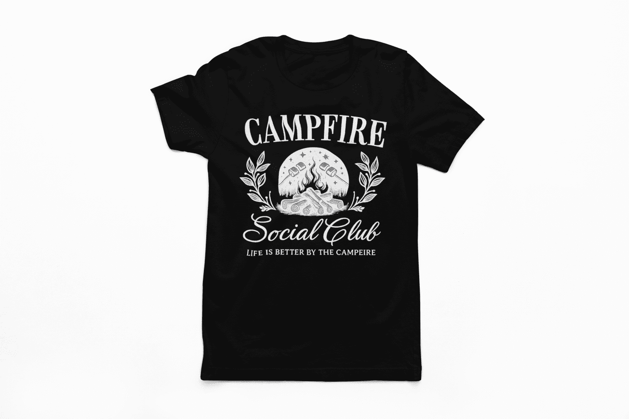 Campfire Social Club Graphic T-Shirt for Men & Women, Funny Camping ...