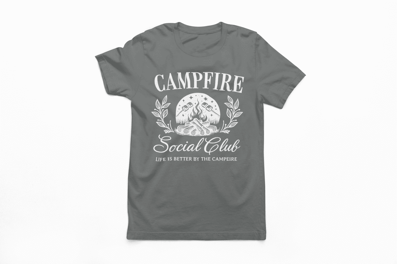 Campfire Social Club Graphic T-Shirt for Men & Women, Funny Camping ...