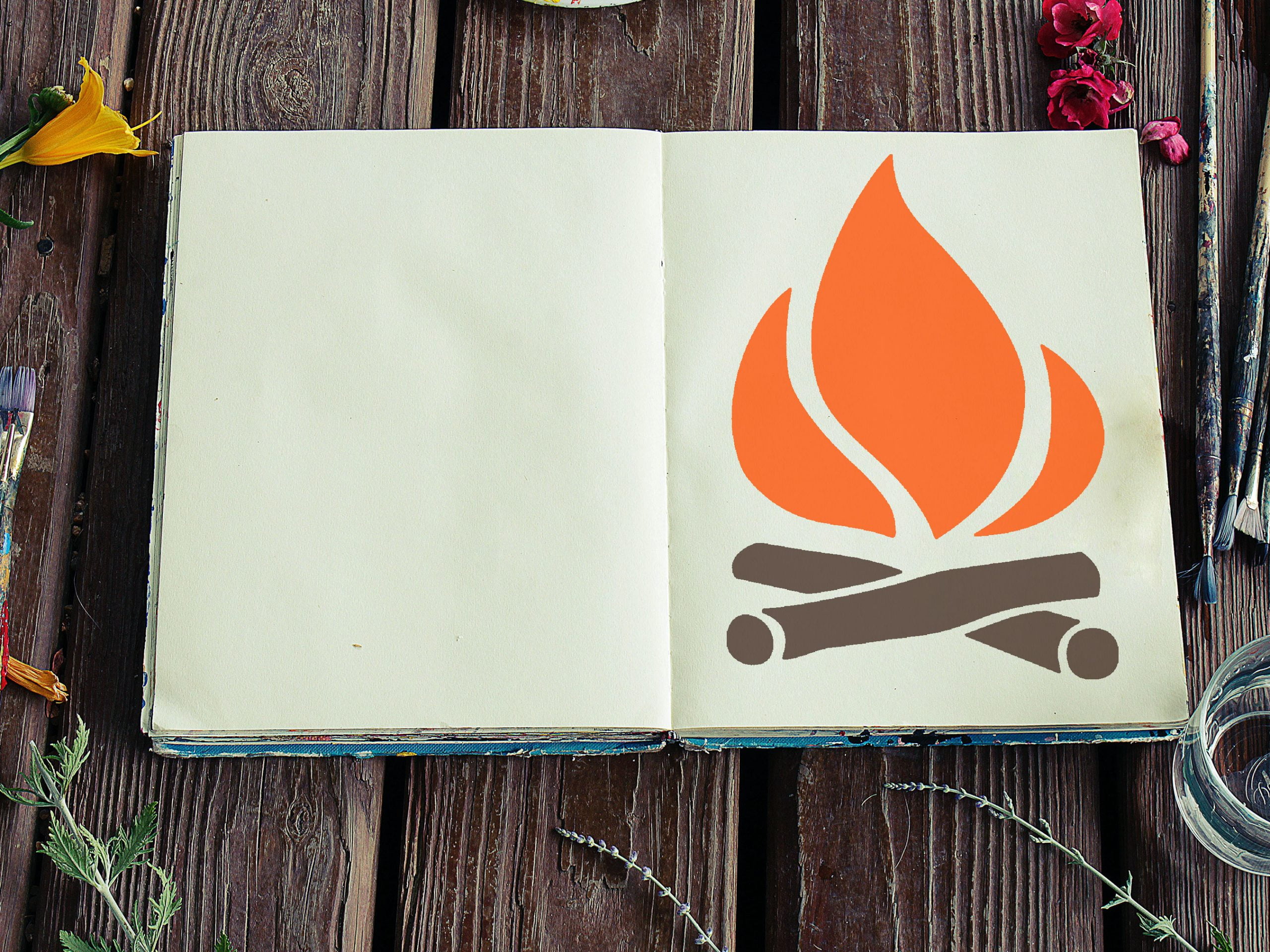 Campfire Stencil - Art and Wall Stencil (16"x16") - Walmart.com